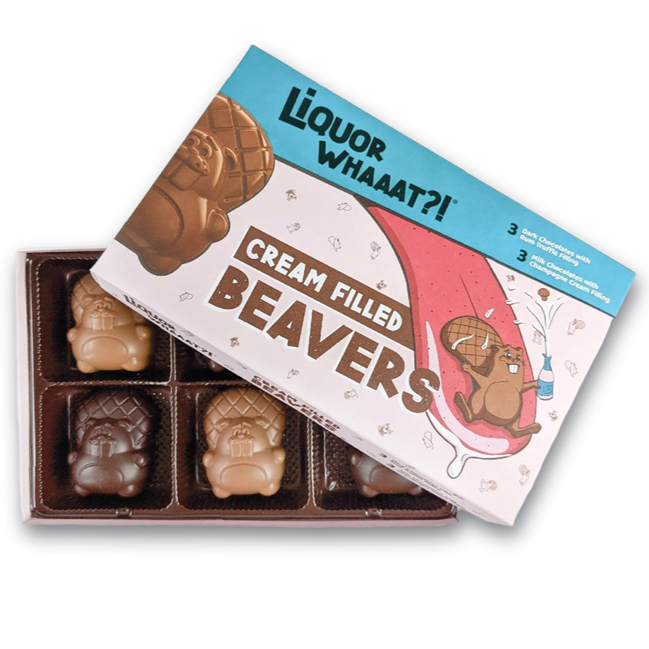BOX OF 6 CHOCOLATE CREAM FILLED BEAVERS - NEW FLAVORS! – Liquor Whaaat?!